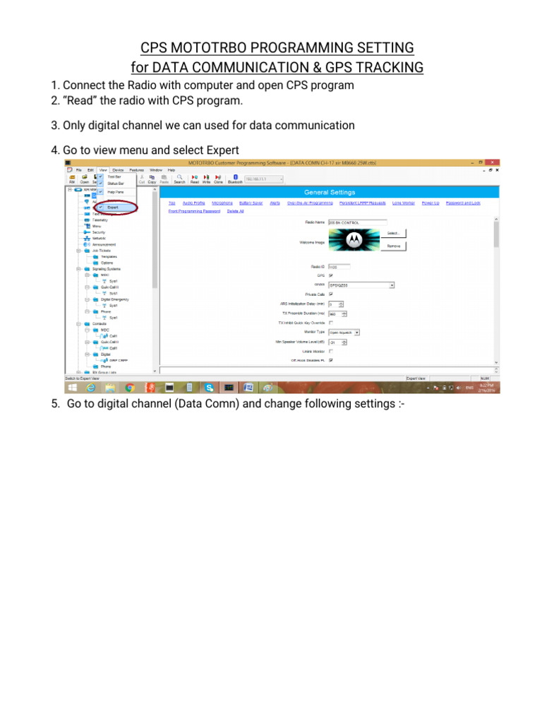 MOTOTURBOsetting DATA Comn & GPS TRACKING of Xir DMR Set | PDF