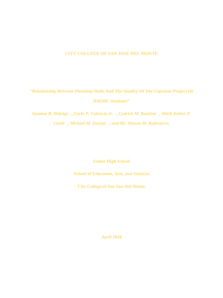 PR 2 - Relationship Between Photoshop Skills and the Quality of the ...