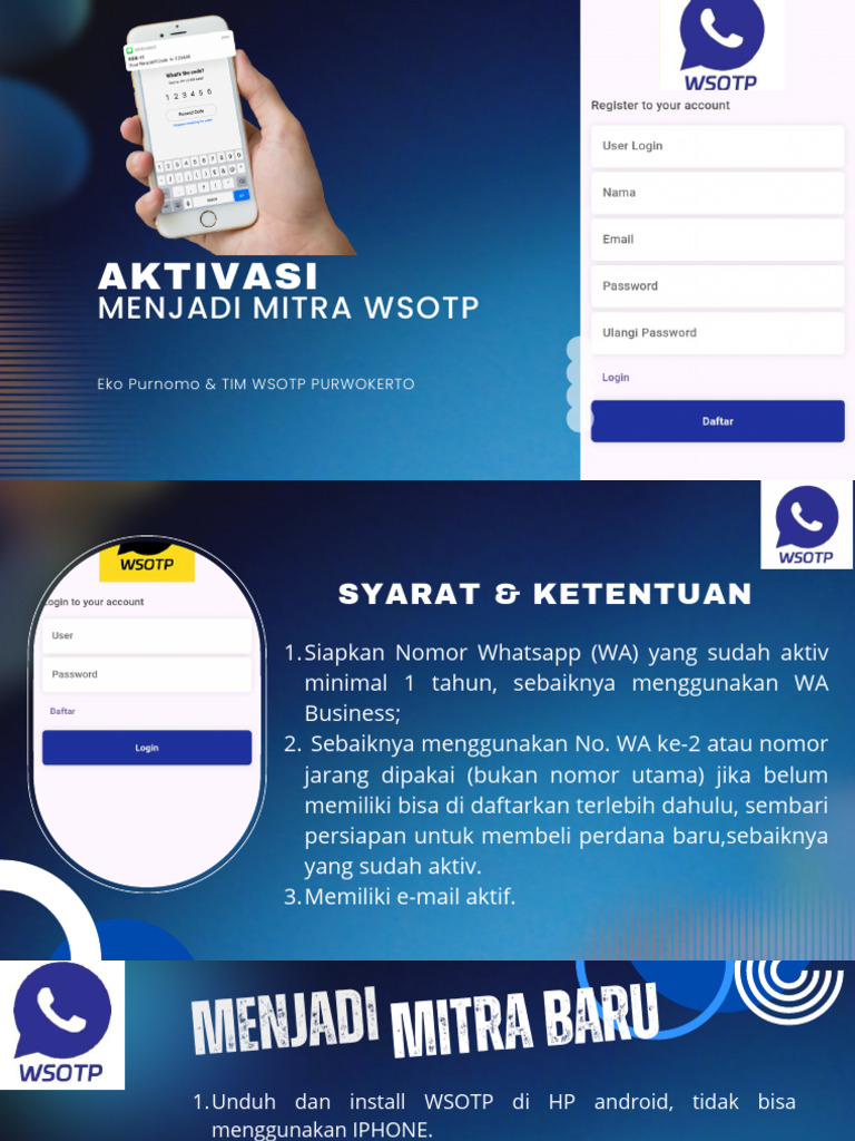 Panduan Daftar Mitra WSOTP dengan Email | PDF