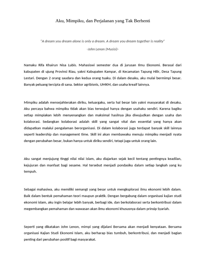 Essay Diri Sendiri Faii | PDF