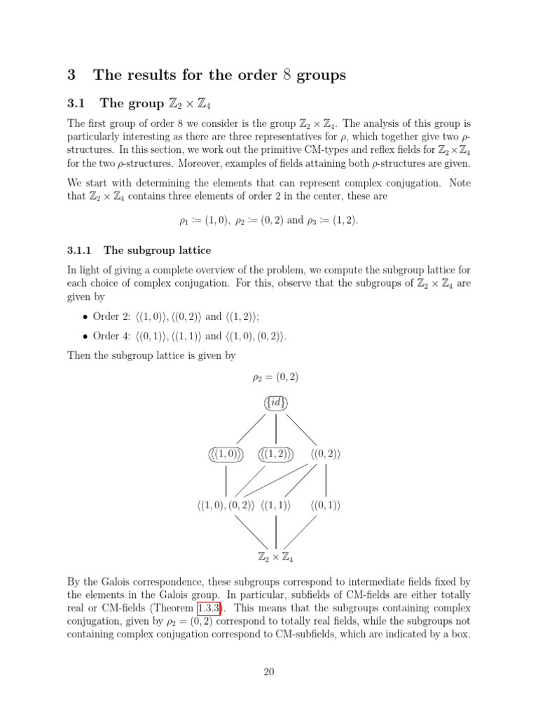 Classification of Galois Degree 8 CM Fields | PDF | Field (Mathematics) | Abstract Algebra