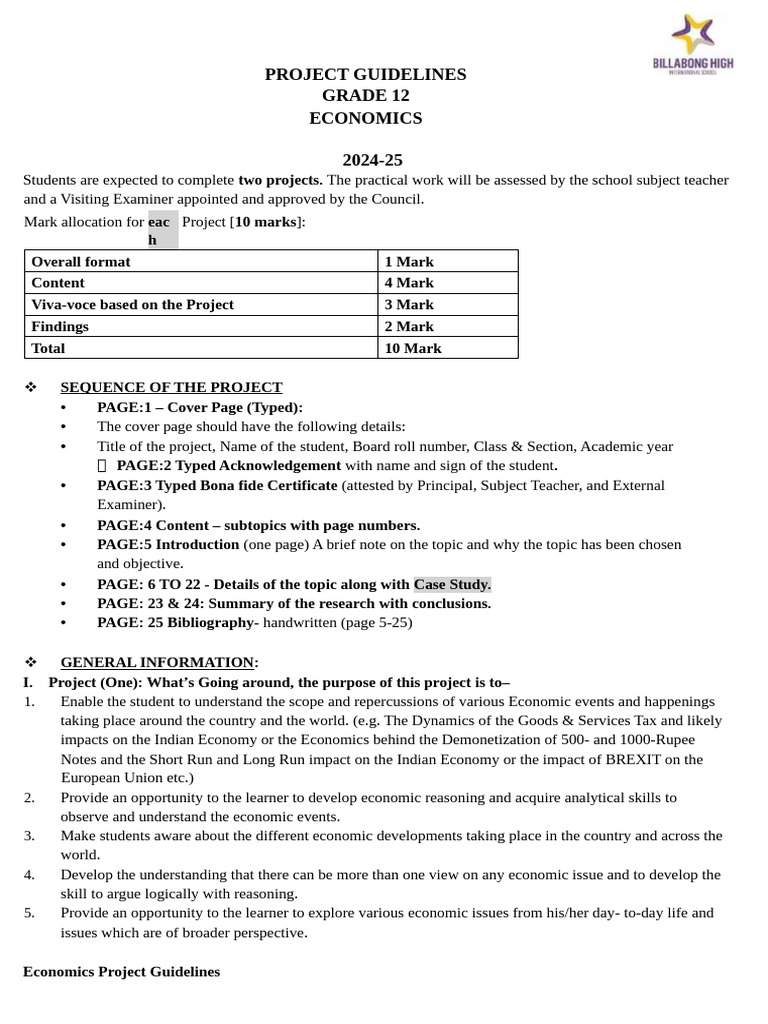 Grade 12 Economics Project 2024 25 | PDF | Economics | Economic Growth