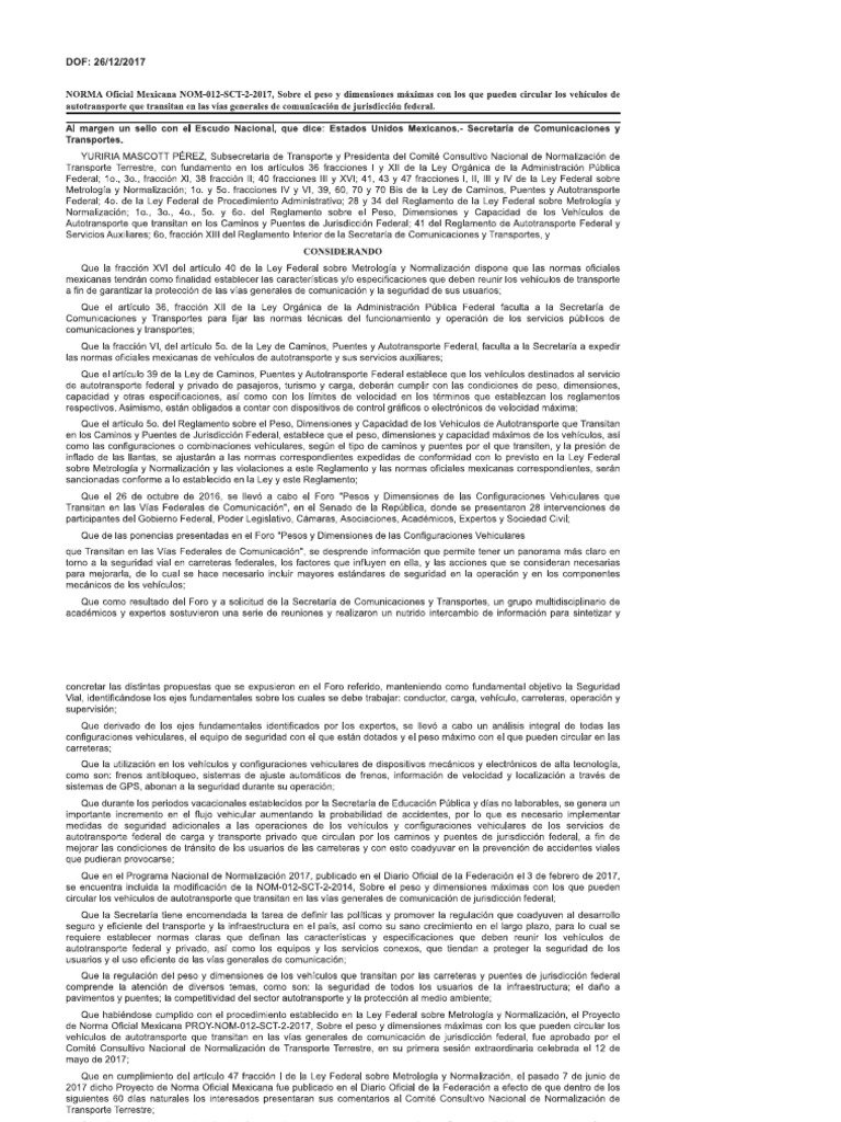 NOM-012-SCT | PDF