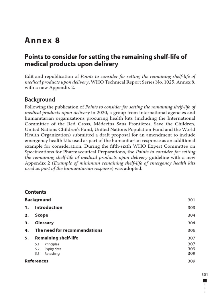 Shelf-Life Guidelines for Medical Products | PDF | Shelf Life ...