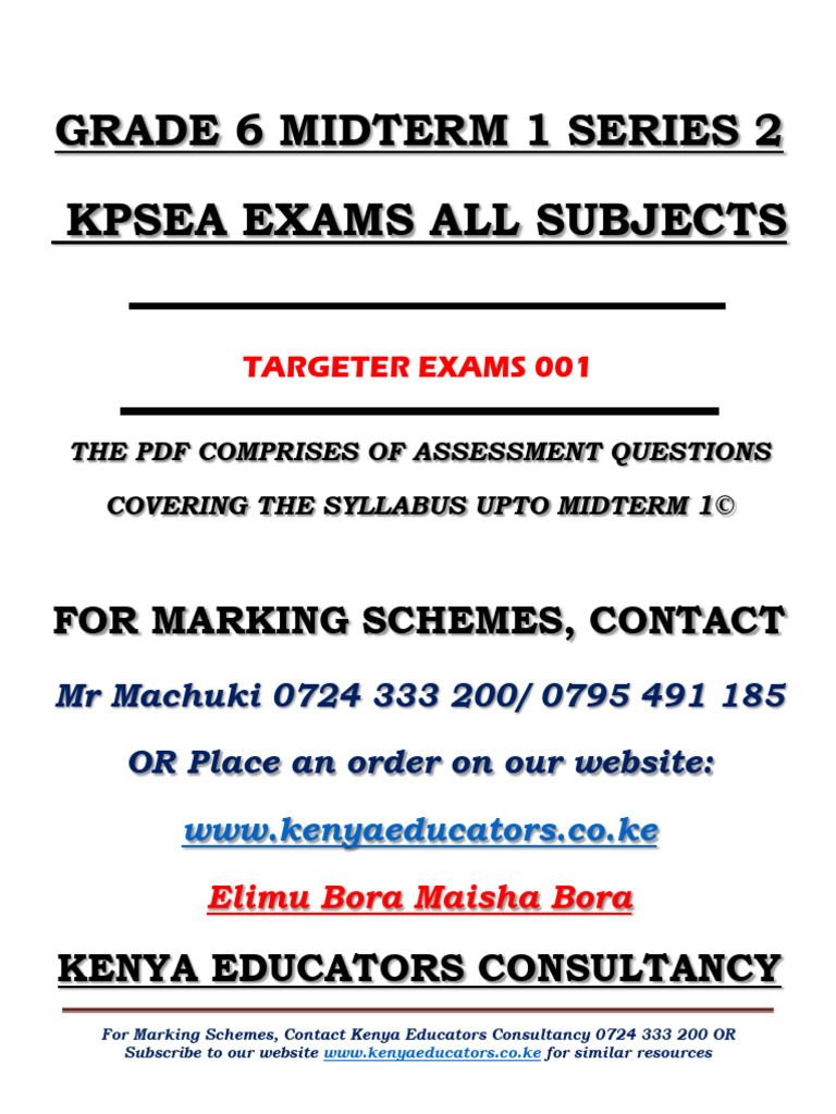 Grade 6 Kpsea Midterm Exam Resources Pdf