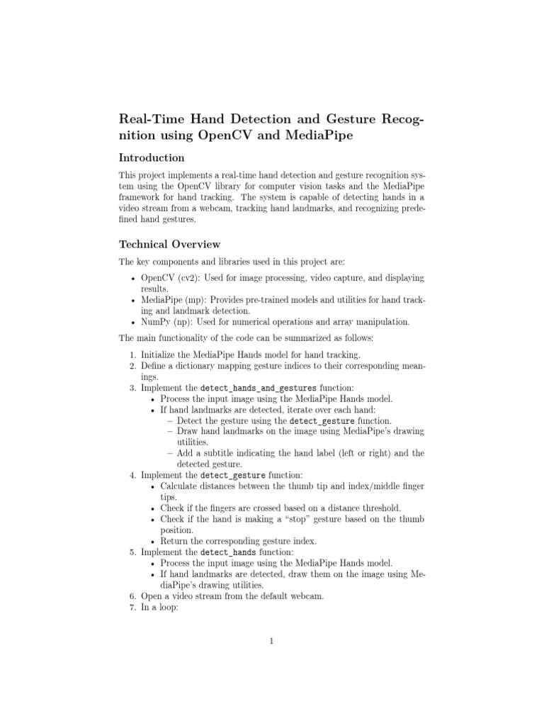 Hand Gesture Project Synopsis | PDF | Augmented Reality | Virtual Reality