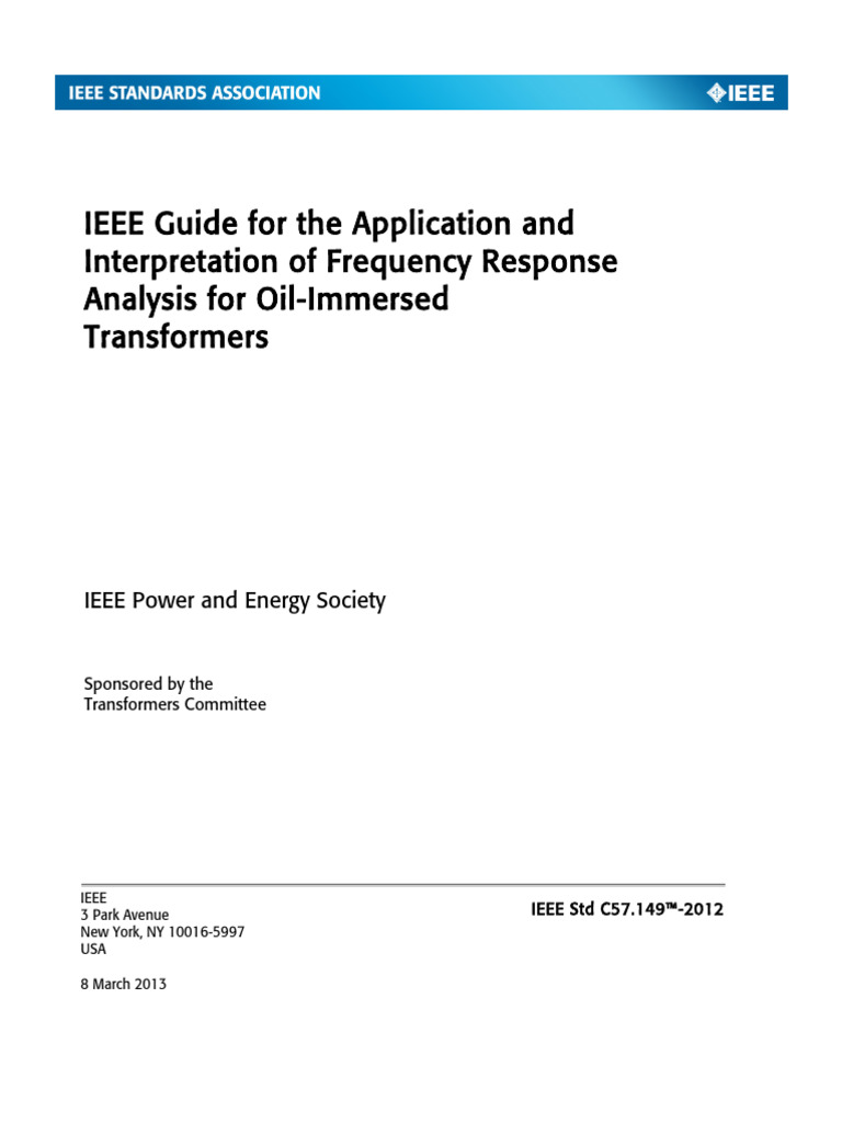 Ieee C57.149-2012 - Sfra | PDF | Transformer | Verification And Validation