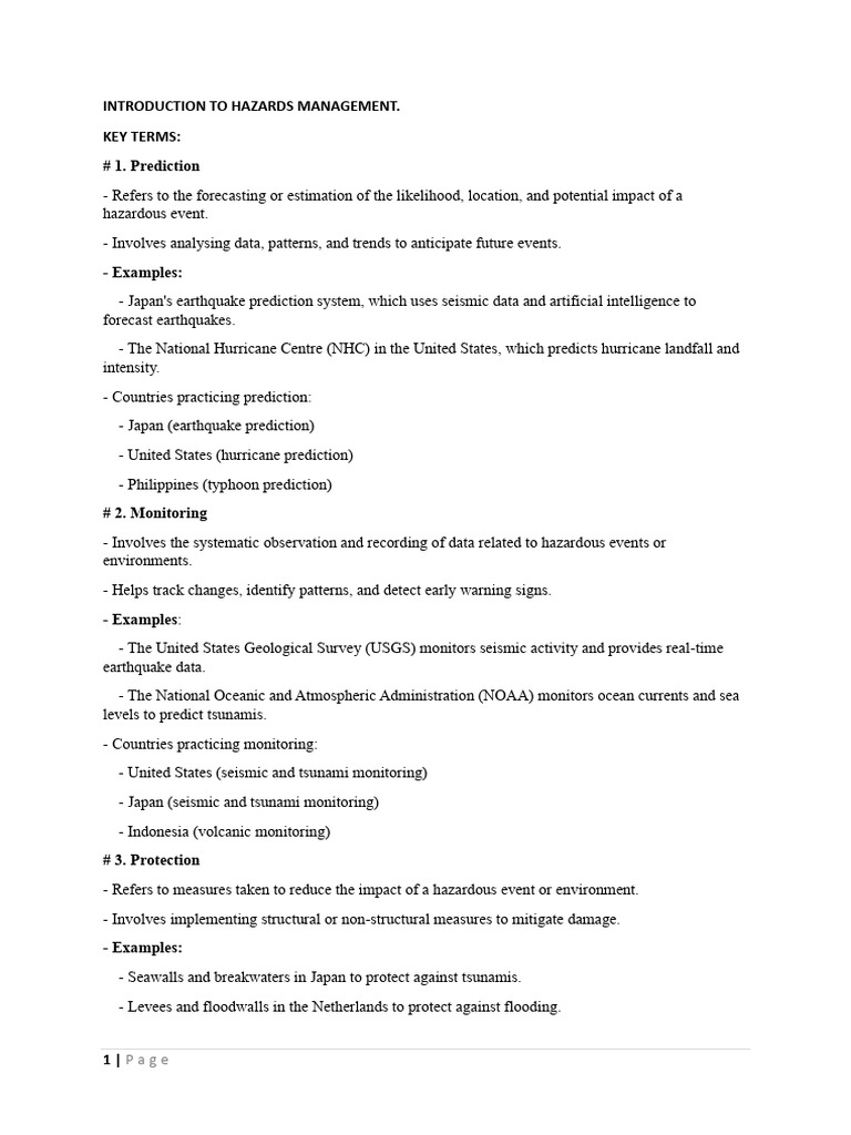 Hazards Management: Key Concepts Explained | PDF | Earthquakes ...