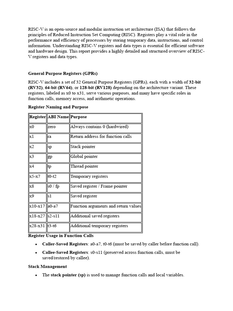 4_RISC-V Registers and Data | PDF | Pointer (Computer Programming) | 64 Bit Computing