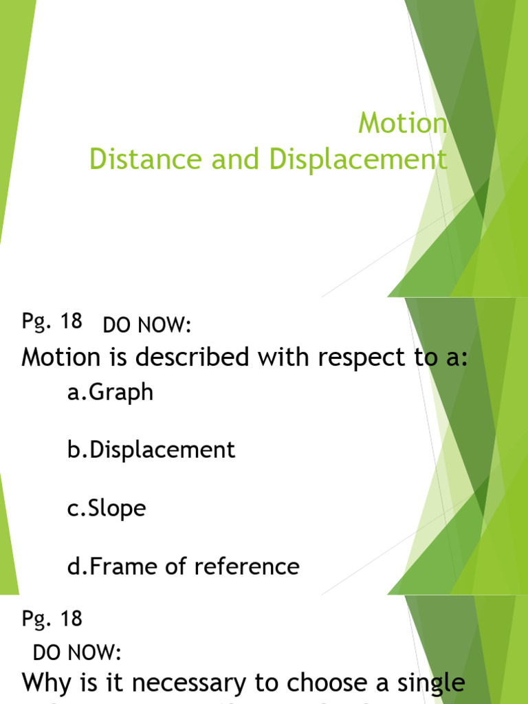 Distance and Displacement Notes PPT KEY | PDF | Euclidean Vector ...