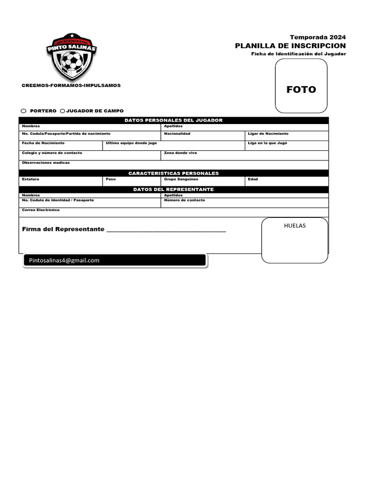 Planilla de Inscripcion - 092139 | PDF