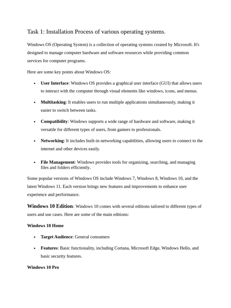 OS TASK1 | PDF | Windows 10 | Booting