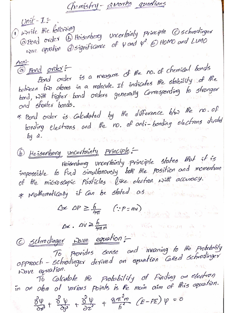 Chemistry 2mark Answers | PDF