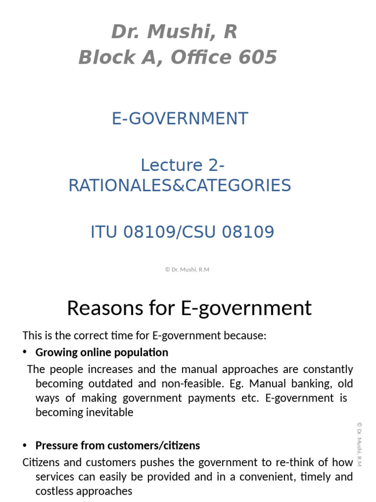 E Government LECTURE 3 2024 | PDF | E Government | Public Sphere