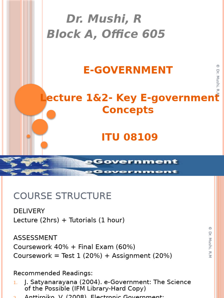 E gvt lec 01 | PDF | E Government