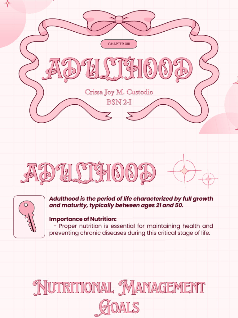 Nutri Adulthood UPDATED Report | PDF | Human Nutrition | Food Energy