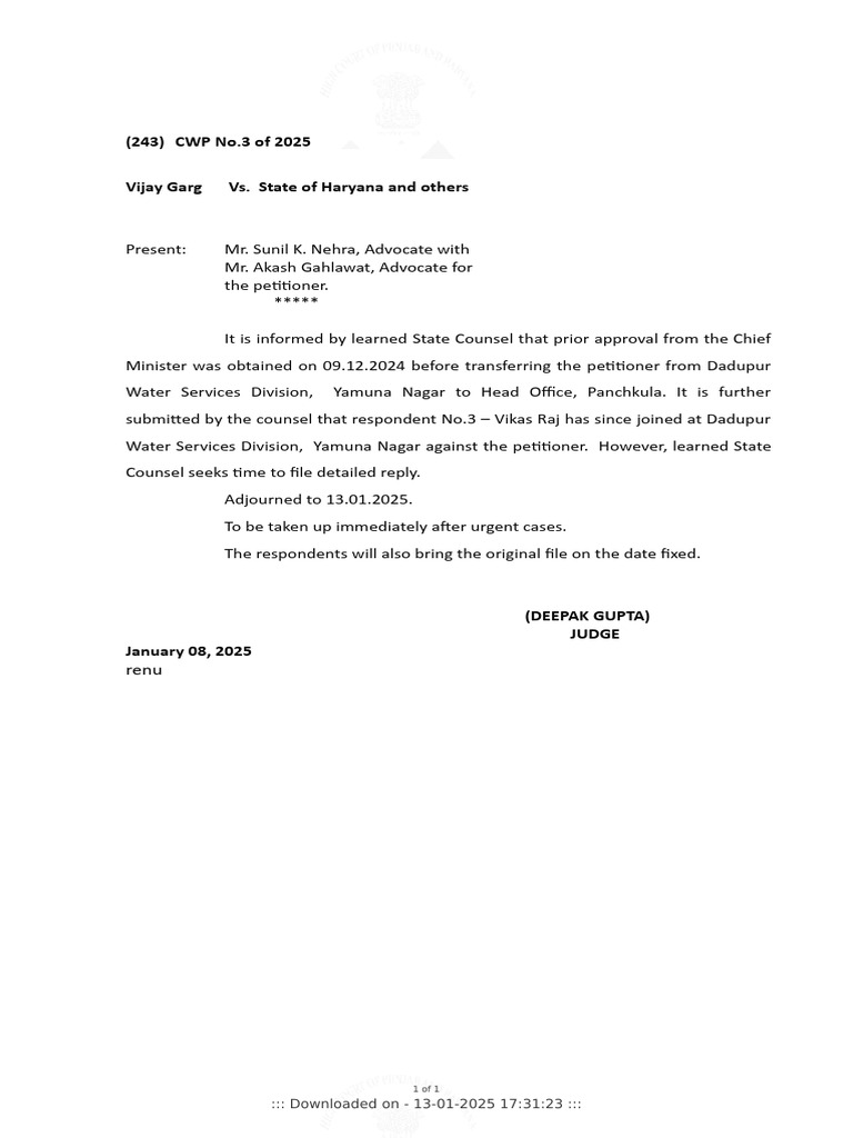 CWP 3 2025 08 01 2025 Interim Order | PDF