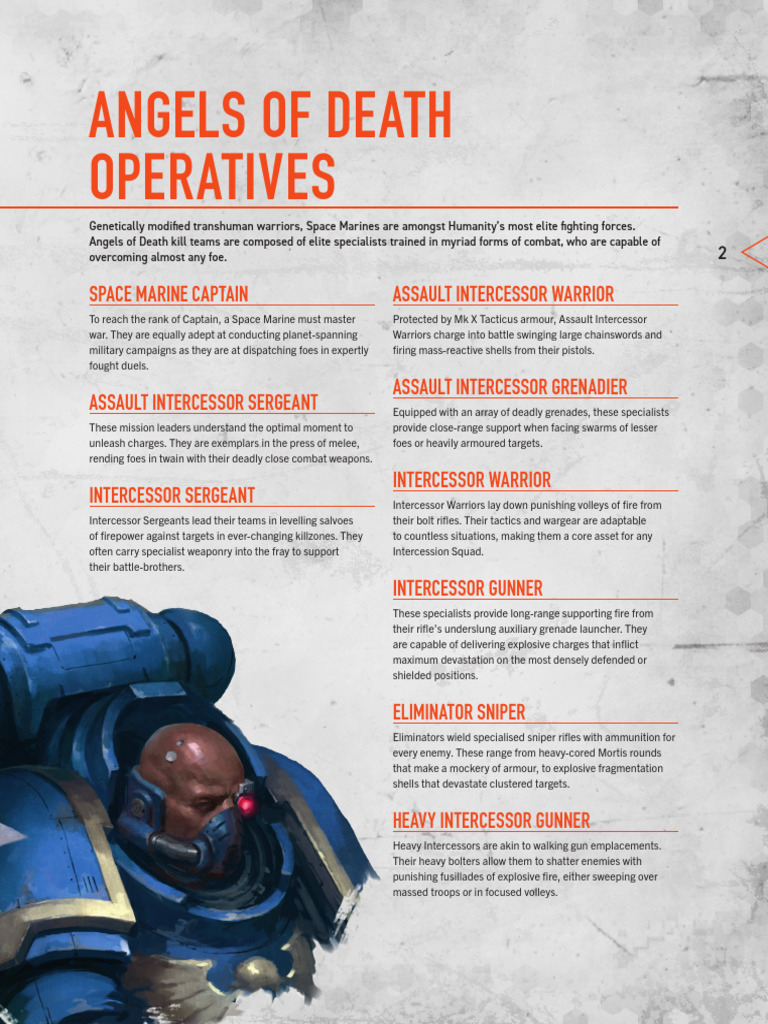 Angels of Death Operatives: Space Marine Captain Assault Intercessor ...