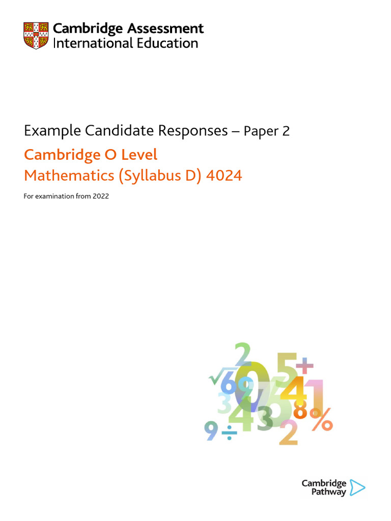 4024 Example Candidate Responses Paper 2 (For Examination From 2018 ...