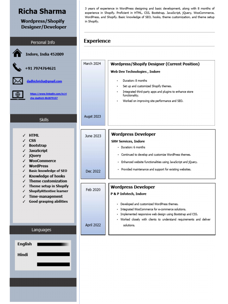 resume-web | PDF | Word Press | Bootstrap (Front End Framework)