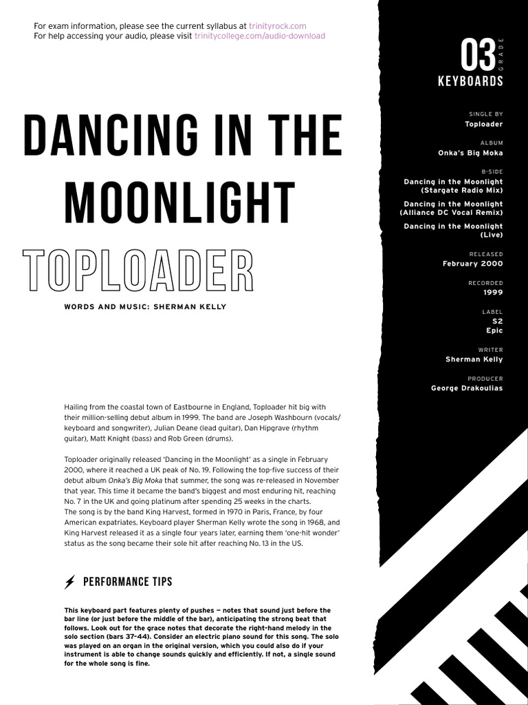 Toploader's Dancing in the Moonlight Keys Guide | PDF | Sound Recording ...