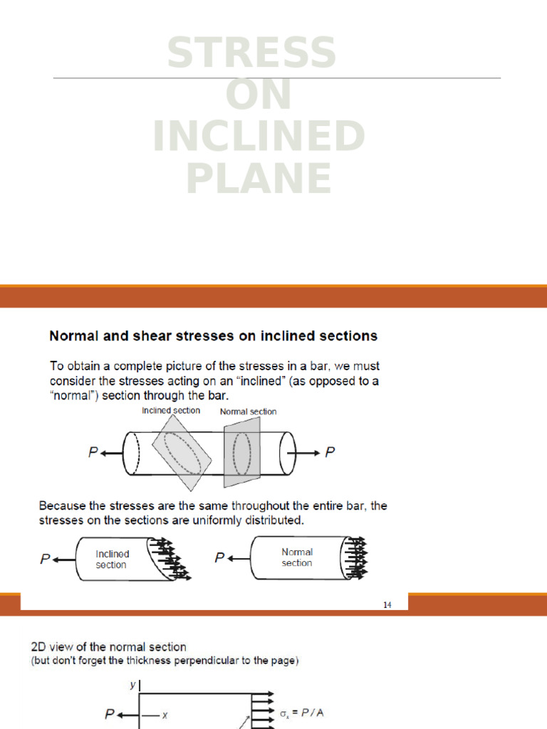 Stress Analysis on Inclined Plane | PDF | Stress (Mechanics) | Shear Stress