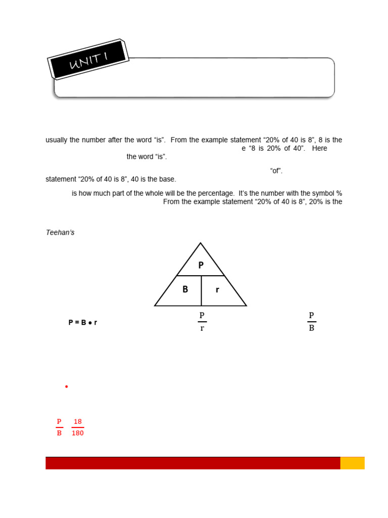 BMS 8 Unit 1 Lesson 4 Percentage Base and Rate(3) | PDF | Percentage | Mathematics