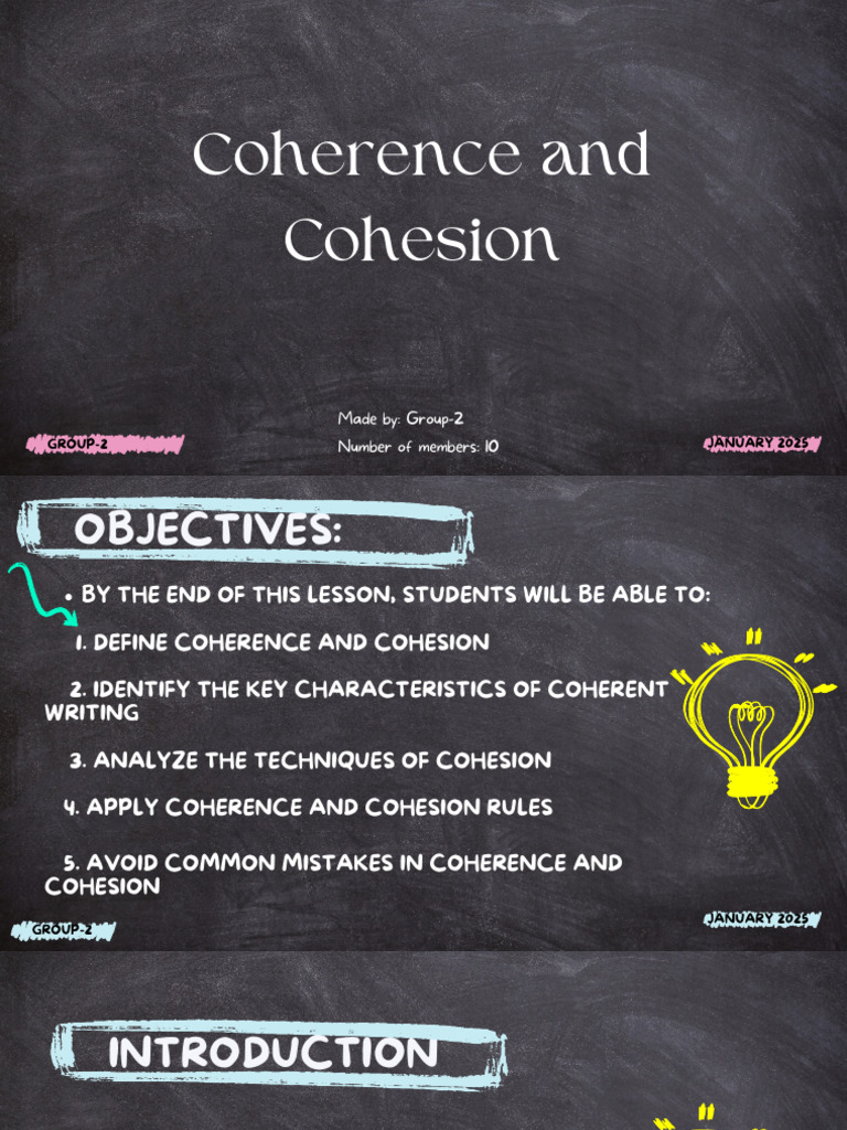 Group 2 - Coherence and Cohesion | PDF | Question | Language Mechanics