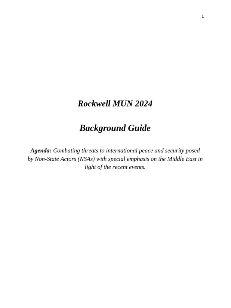 Rockwell MUN 2024: DISEC Agenda Overview | PDF | Al Qaeda | World Politics