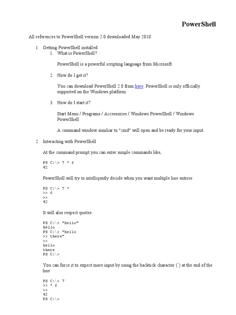 Power Shell Tutorial Download Free Pdf Scope Computer Science Parameter Computer
