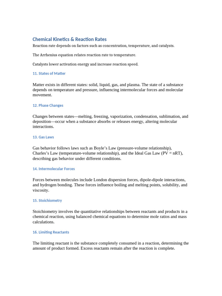 Chemical_Kinetics_&_Reaction_Rates | PDF