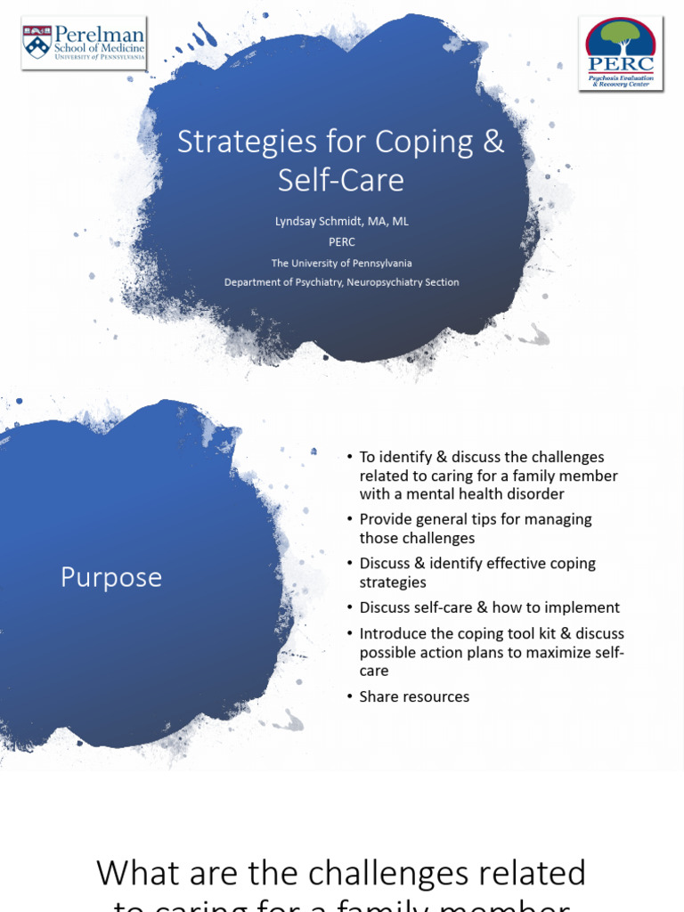 Strategies For Coping and Self-Care - Schmidt - PERC - 15jun2020 | PDF ...