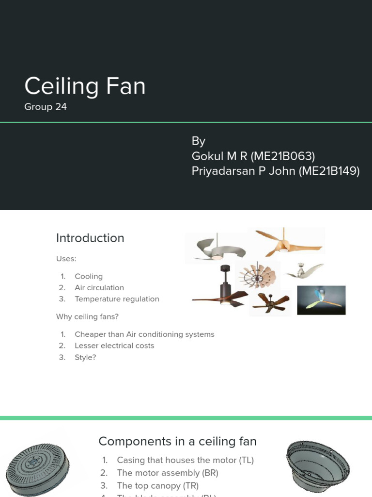 Ceiling Fan Design and Cost Analysis | PDF