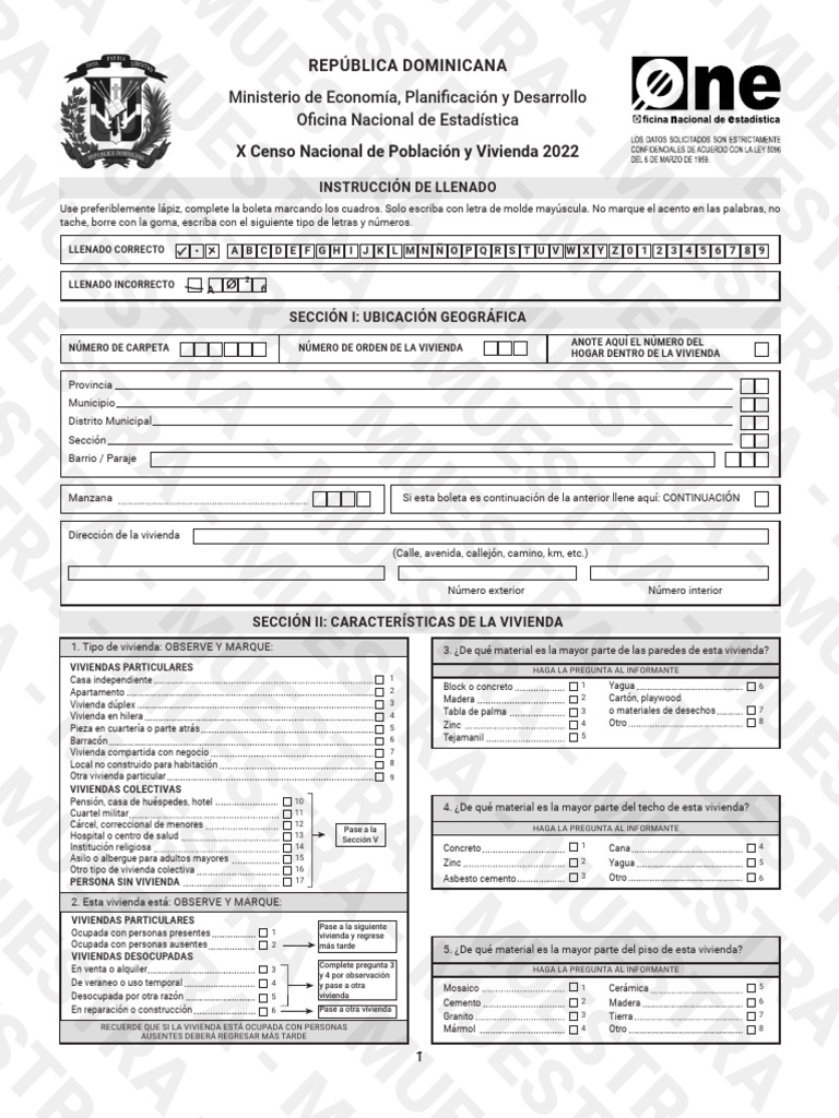 Boleta Censal XCNPV | PDF