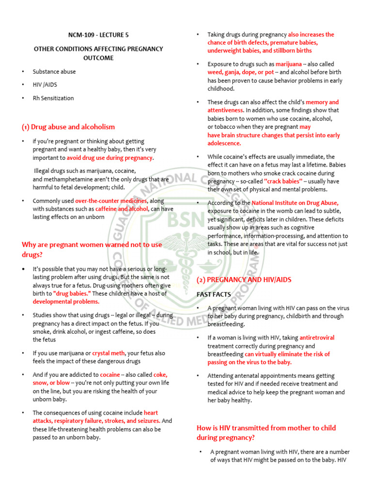 1.5-NCM-109-LEC-5 | PDF | Pregnancy | Anemia