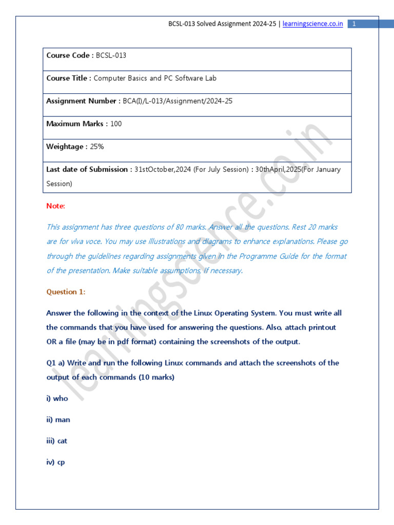 BCSL-013 Solved Assignment 2024-25 | PDF | Microsoft Outlook | Internet