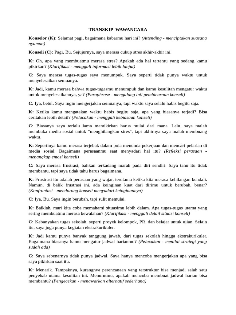 Transkip Wawancara Vera | PDF