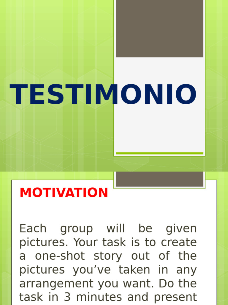 Testimonio Volunteer Group 5.2 113252 | PDF | Testimony | Narrative