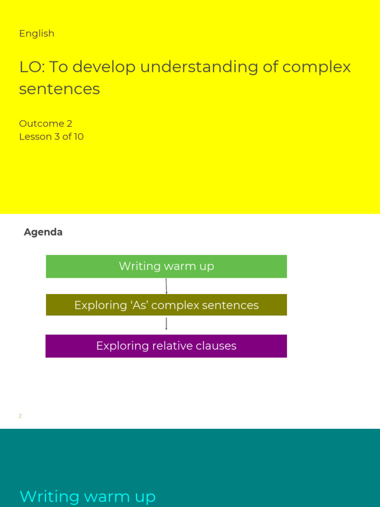To Develop Understanding of Complex Sentences Crtpar Presentation | PDF ...