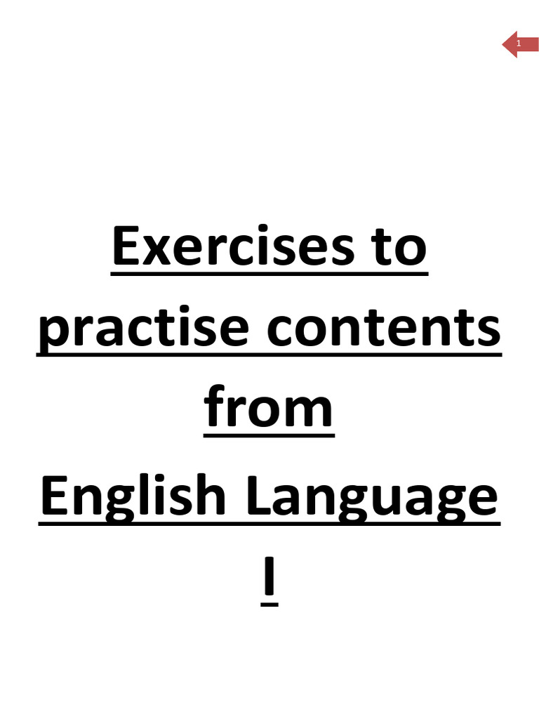 Extra Practise - English Language I | PDF | Linguistic Typology ...