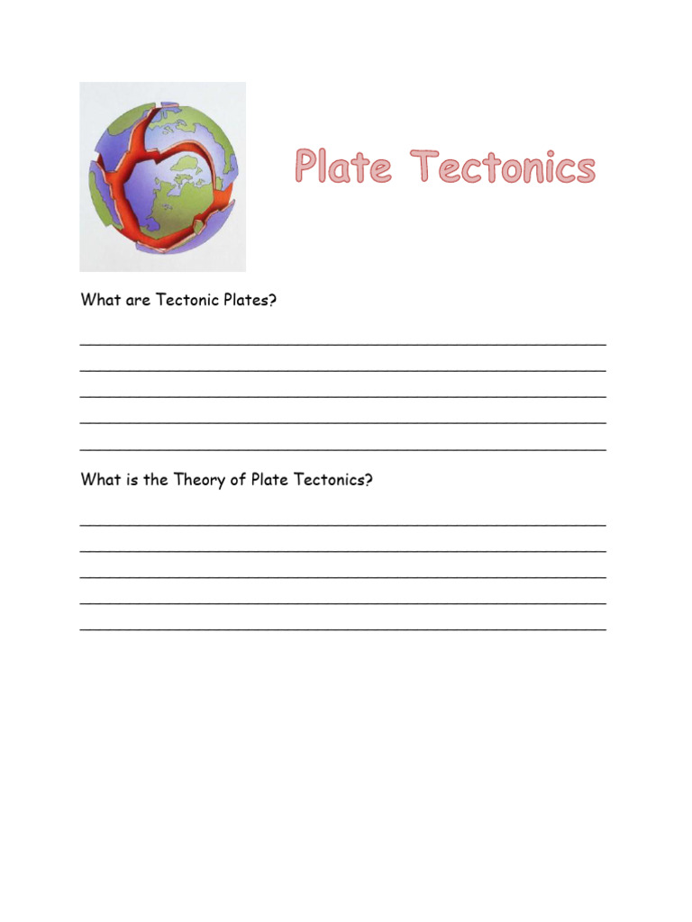 Plate Tectonics Worksheet | PDF