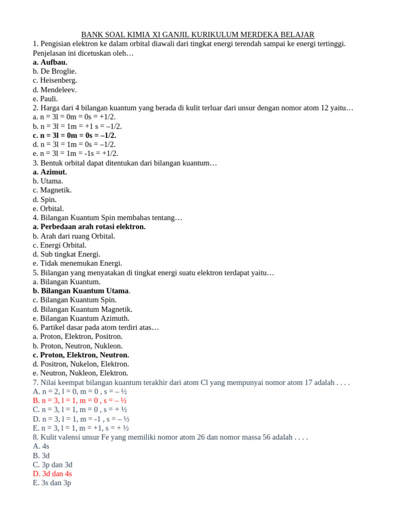 Soal Kimia Kelas XI | PDF