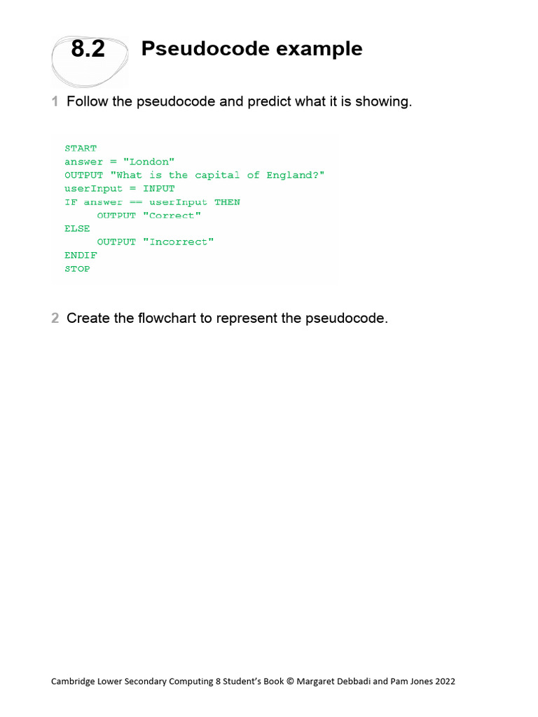 Pseudocode Example: Follow The Pseudocode and Predict What It Is Showing | PDF