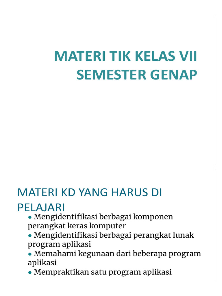 Materi Tik Mengenal Perangkat Keras.pptx - Google… | PDF