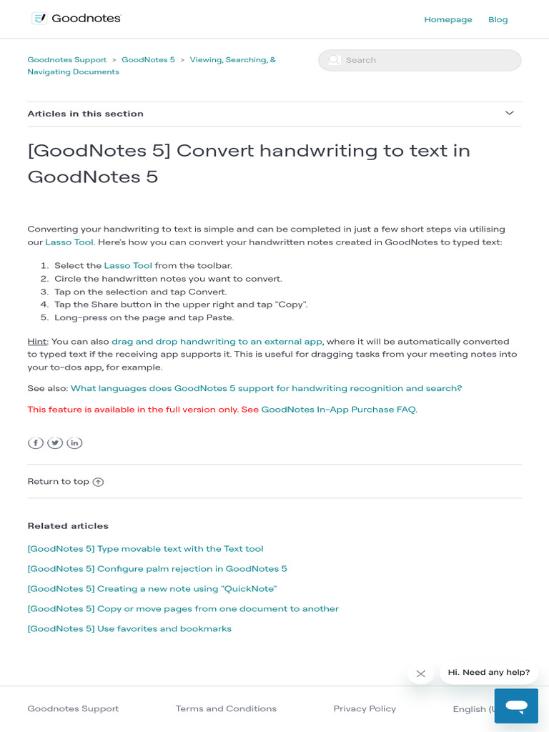 (GoodNotes 5) Convert Handwriting To Text in GoodNotes 5 - Goodnotes ...