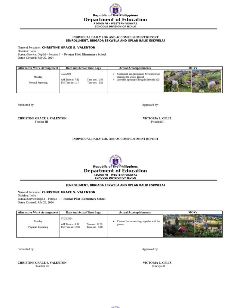 Brigada Accomplishment Report 2 | PDF