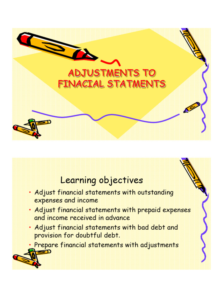Adjusting Financial Statements Guide | PDF | Debits And Credits | Bad Debt