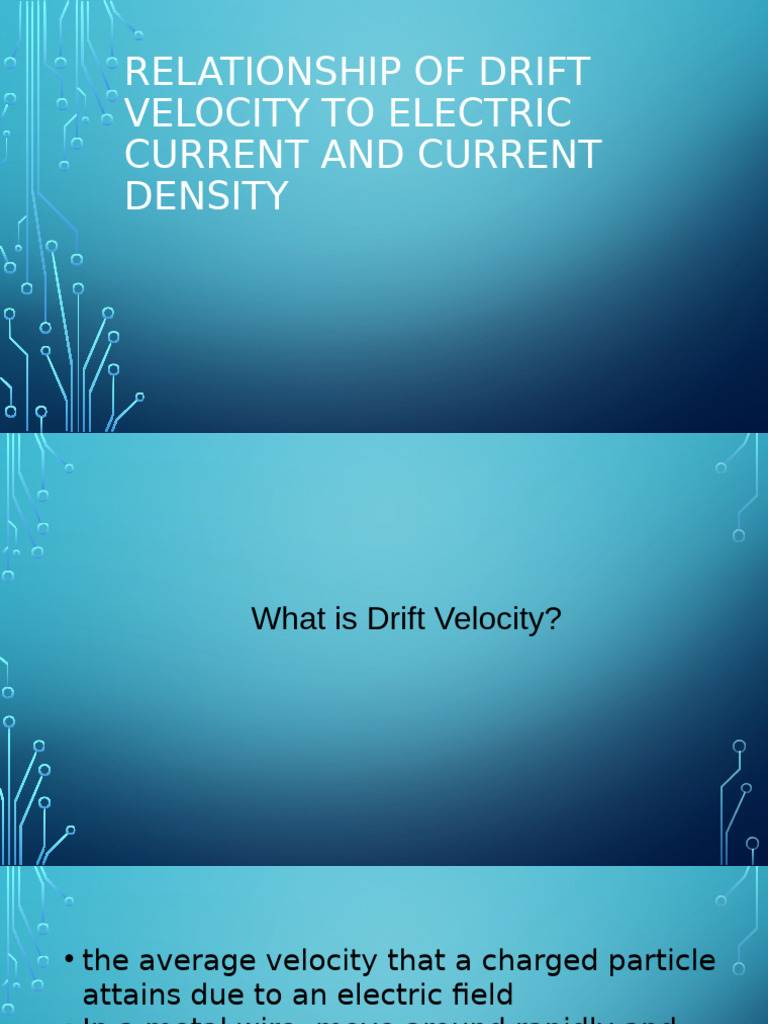 Relationship of Drift Velocity To Electric Current and | PDF | Electric Current | Magnetic Field
