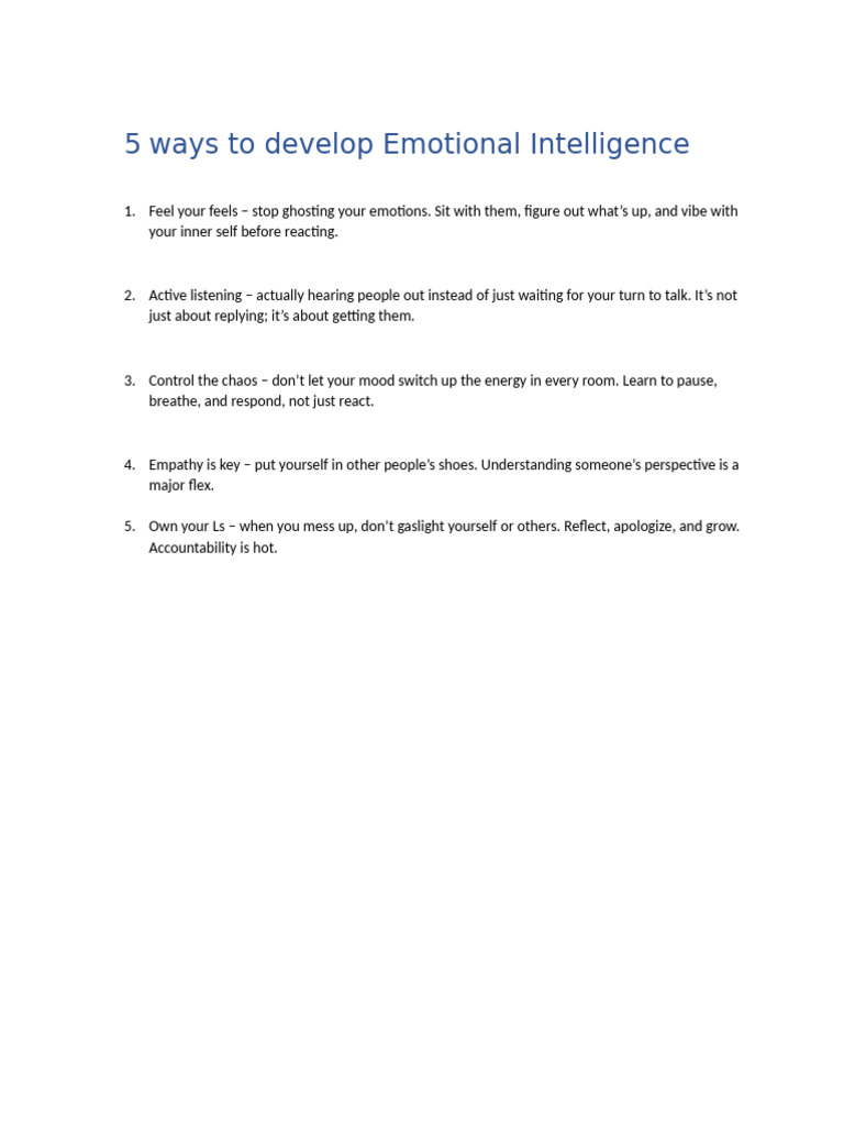 Ways to Develop Emotional Intelligence | PDF
