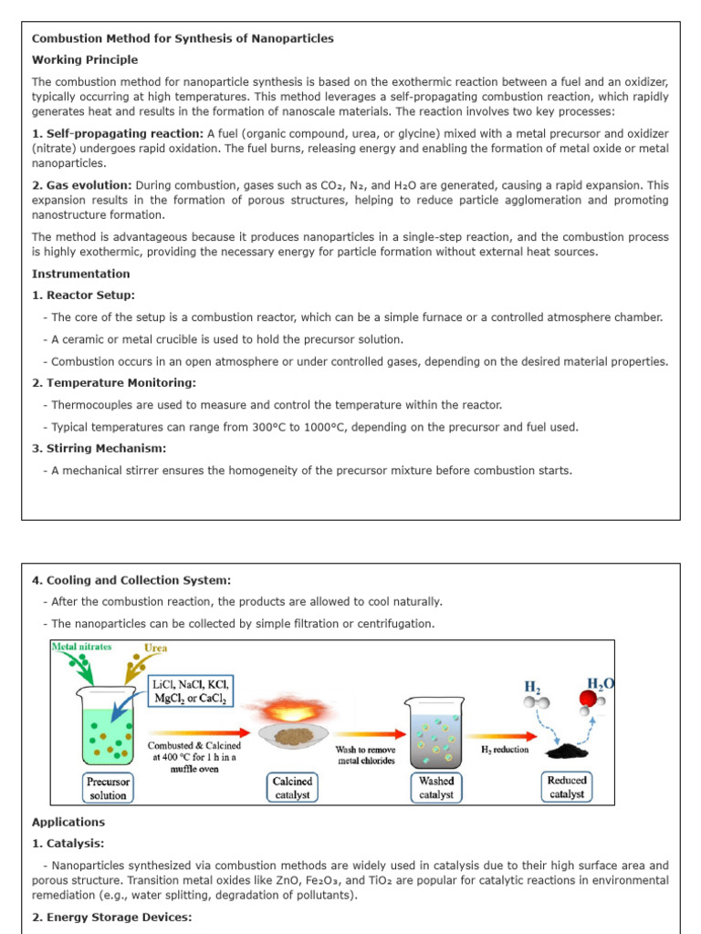 Combustion Method For Synthesis of Nanoparticles | PDF | Nanoparticle ...